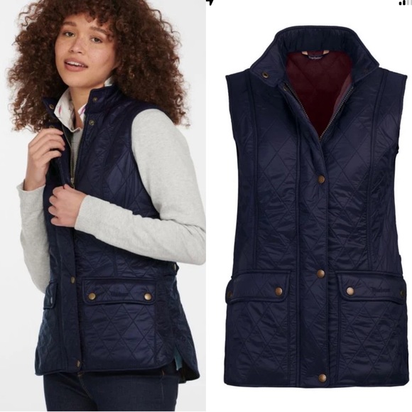 Barbour | Jackets & Coats | Barbour Wray Gilet Quilted Vest Navy Blue ...